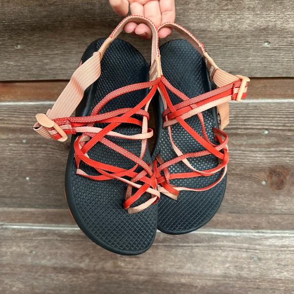 Chaco | Shoes | Chaco Z Cloud X3 Orange Strappy Toe Loop Adjustable ...